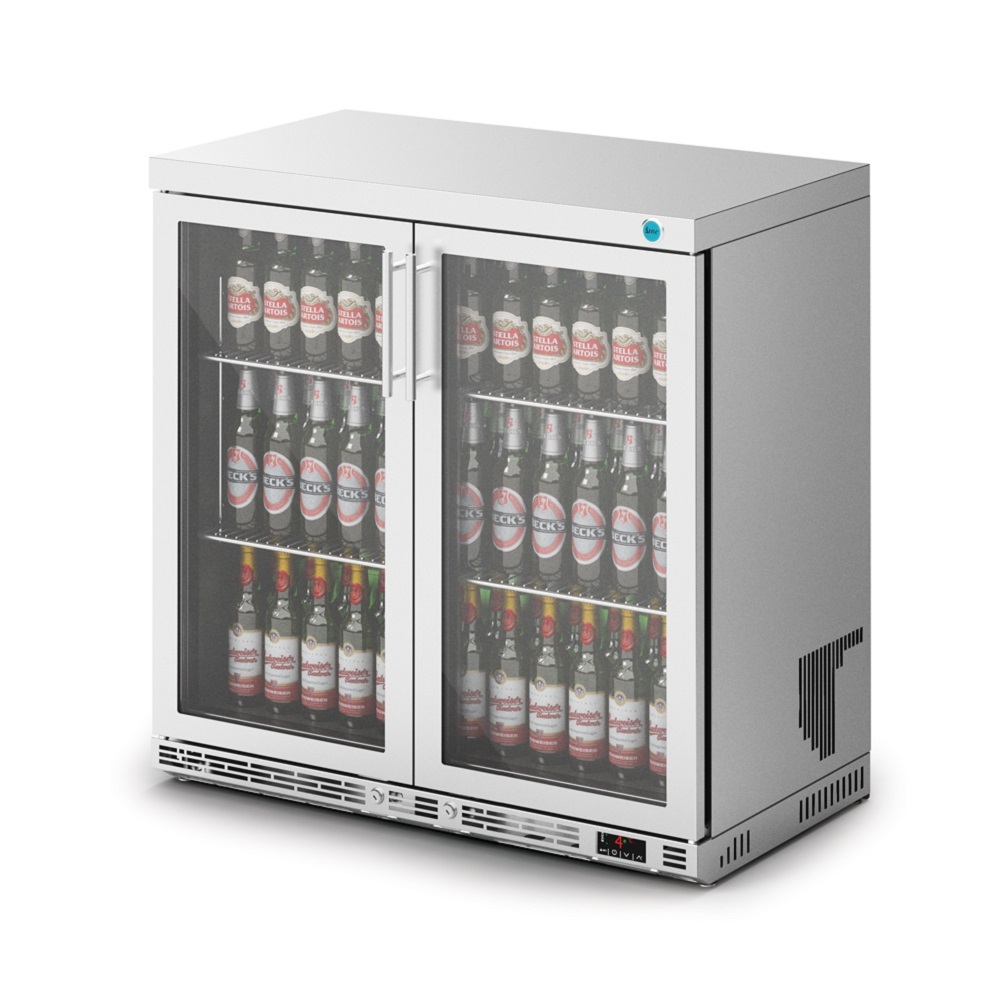 Ventus V90 Bottle Cooler [Front Load] - Glass Door - Stainless Steel ...