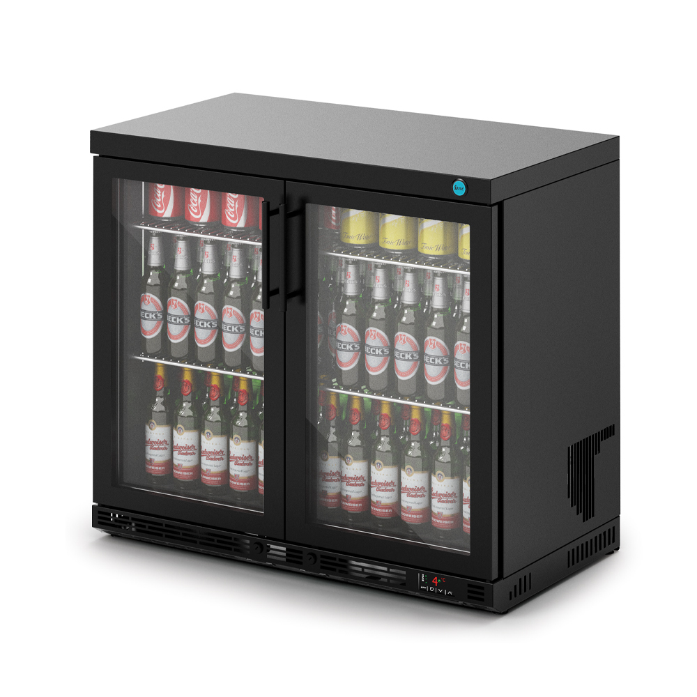 Ventus V90 Bottle Cooler [Front Load] - Glass Door - Black Painted ...