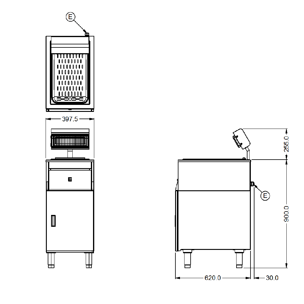 Silofrit Electric Free-standing Chip Scuttle - W 400 mm - 1.0 kW ...