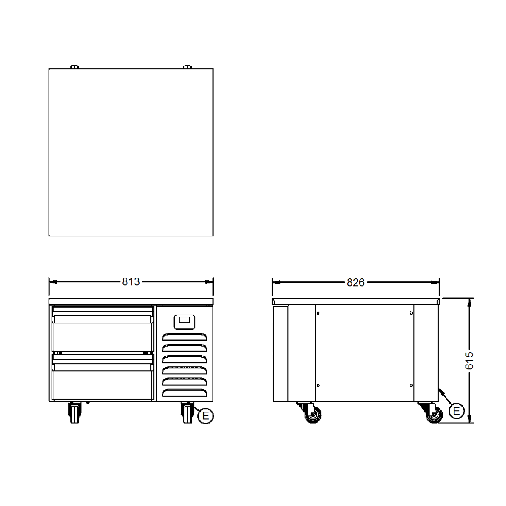 Blu Refrigerated Chef Base - W 838 mm - 600 W - Lincat Catering Equipment